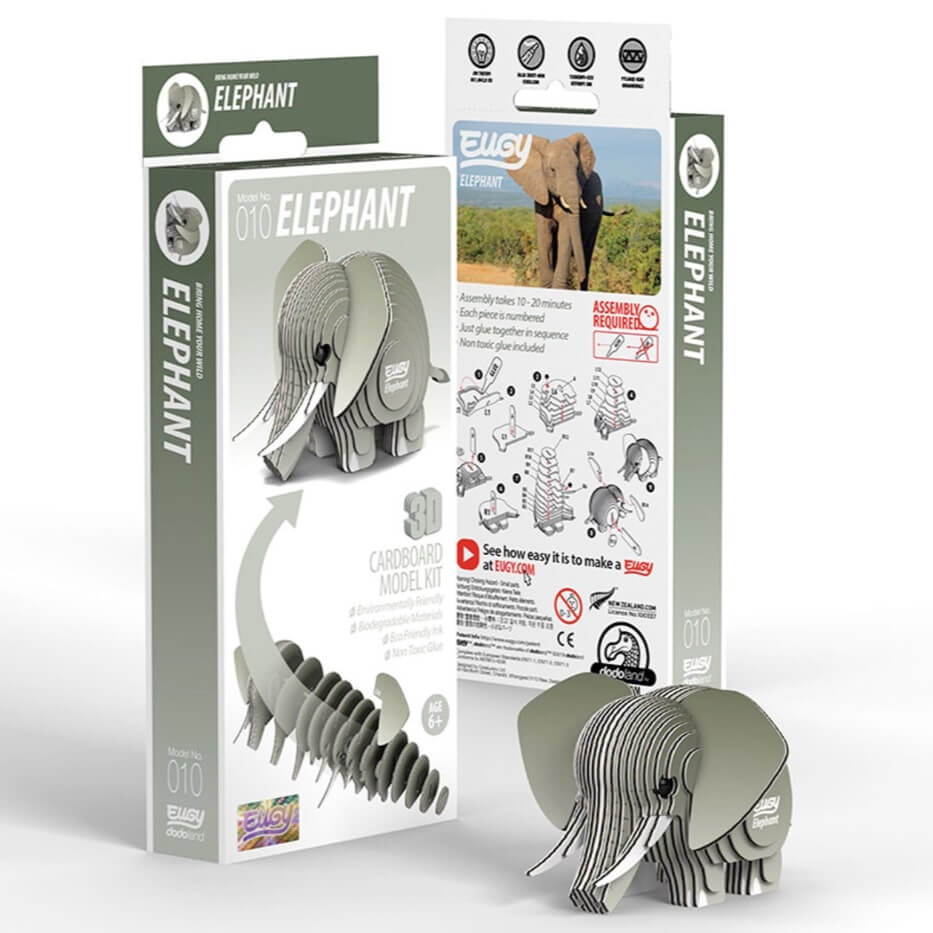 EUGY Eco-Friendly 3D Model Craft Kit - Elephant – The Toy Chest Australia