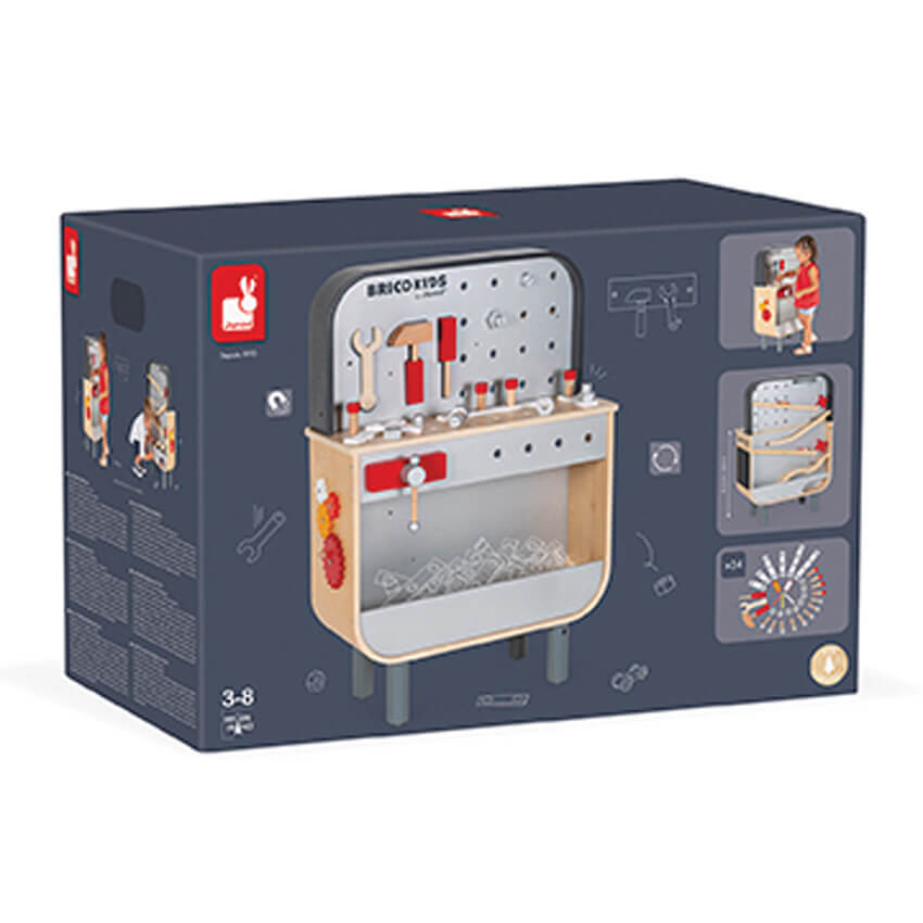 Wooden Toy Workbench - Reversible Tool Bench – The Toy Chest Australia