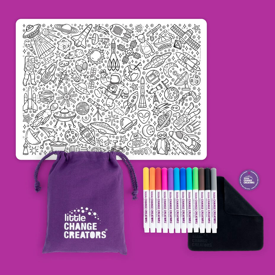 Reusable Colouring Mat Set - Outer Space – The Toy Chest Australia